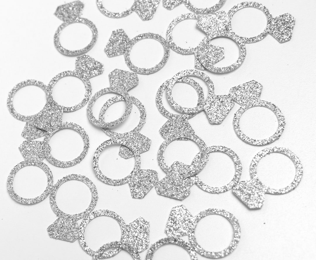 Glitter Diamond Ring Confetti | Simple Silver, Gold, White, Pink ...