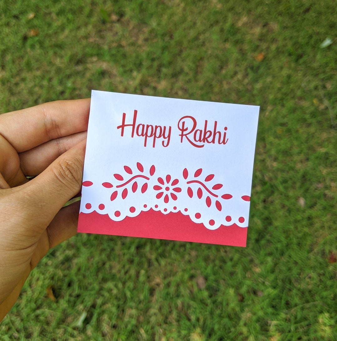 Happy Rakhi Blank Card | Flower Patterned Simple Raksha Bandhan Card ...