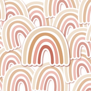 Boho Rainbow Sticker Hand Drawn Boho Rainbow Sticker for Laptop, Water ...