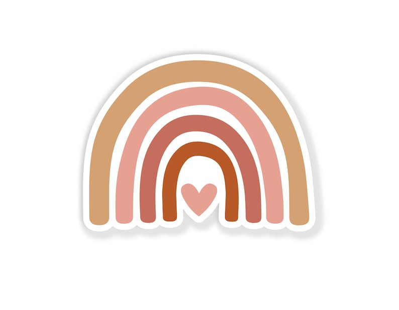 Boho Rainbow Sticker Hand Drawn Boho Rainbow Sticker for - Etsy