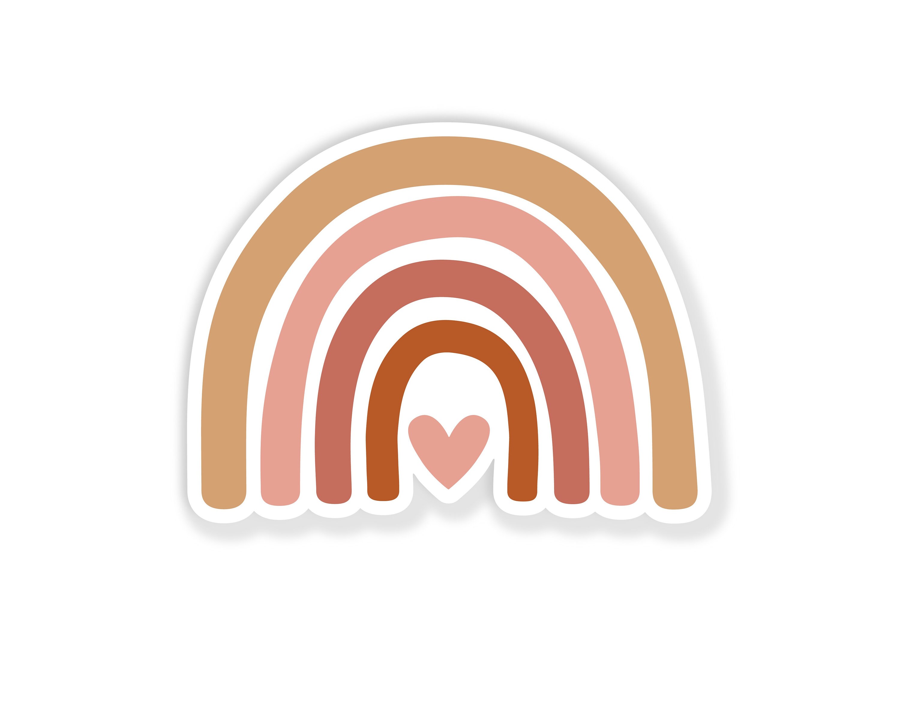 Boho Rainbow Sticker | Hand Drawn Boho Rainbow Sticker for Laptop ...