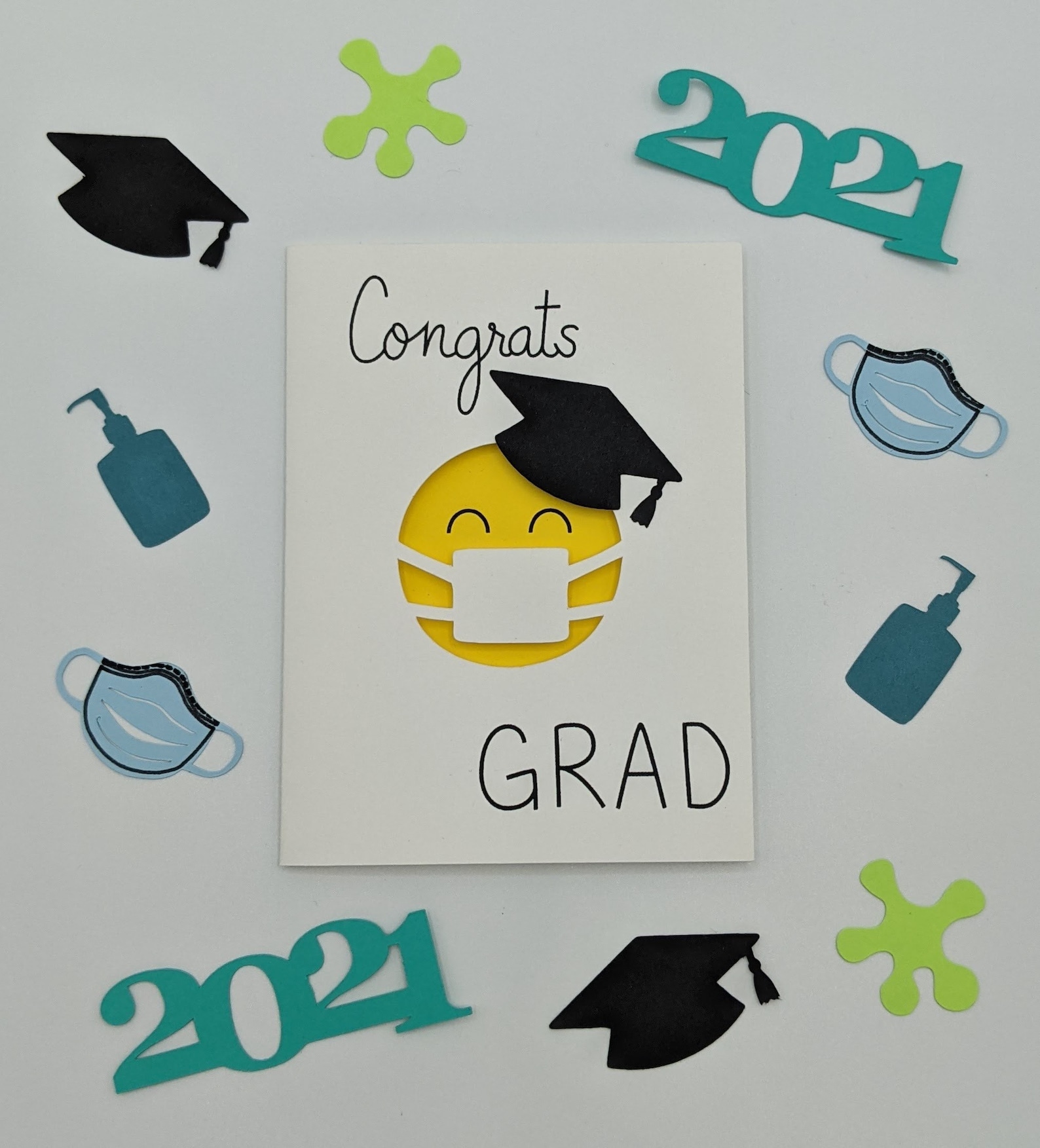 Congrats Grad Mini Blank Quarantine Graduation Card Social | Etsy