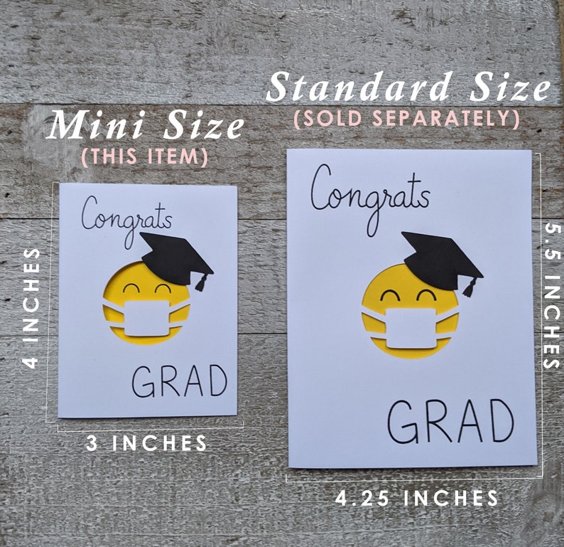 Congrats Grad Mini Blank Quarantine Graduation Card Social - Etsy
