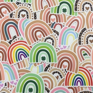 Leopard Print Rainbow Sticker | Hand Drawn Cheetah Boho Rainbow Sticker ...