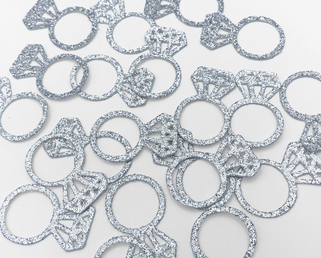 Diamond Ring Confetti | Glitter Silver, Gold, White, Pink Engagement ...