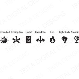 Light Switch Decals | Light, Outlet, Fan Labels, Outlet Decal, Home ...