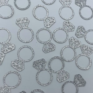 Diamond Ring Confetti Glitter Silver, Gold, White, Pink Engagement Ring ...