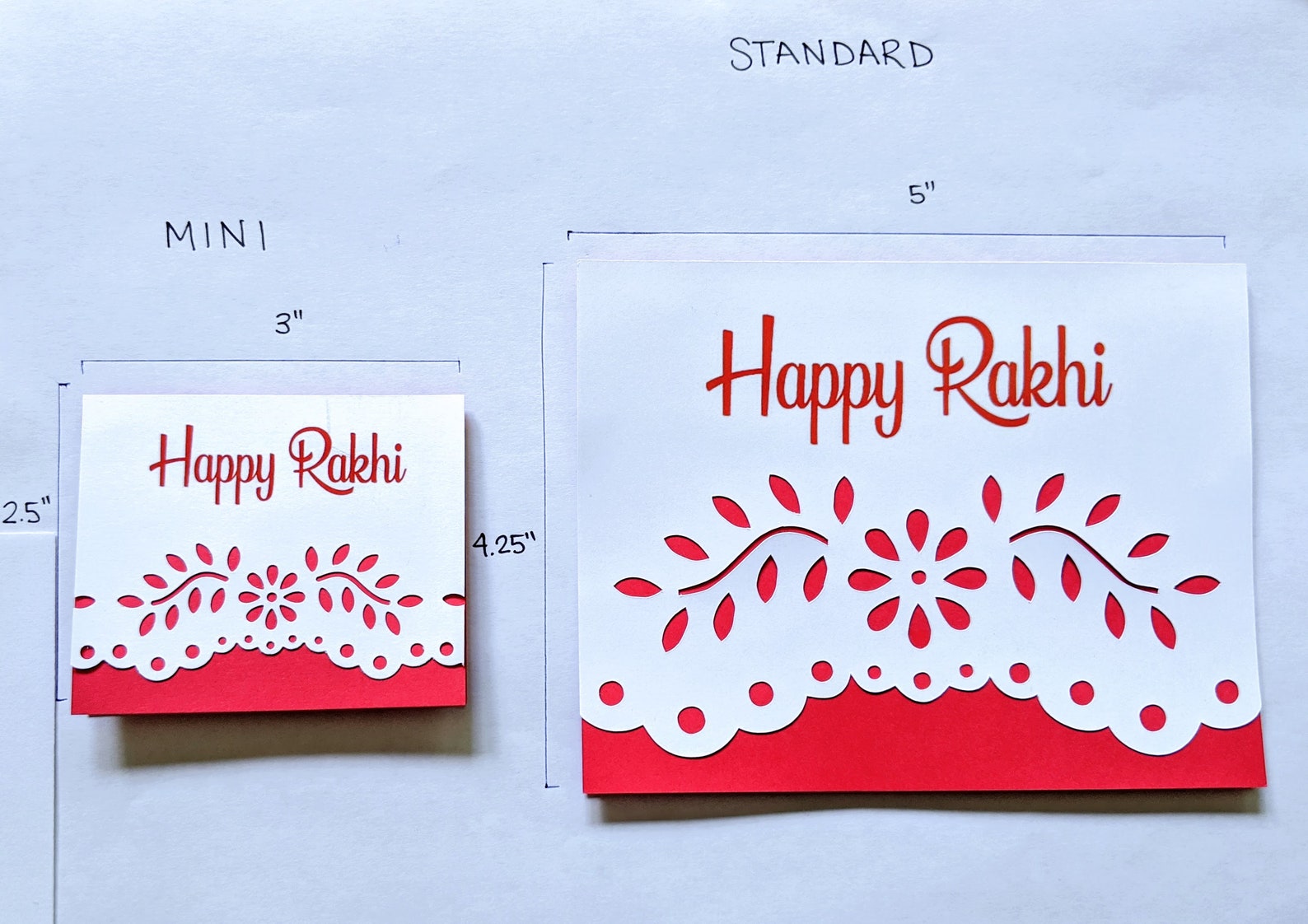 Happy Rakhi Blank Card Set of 5 Multiple Size Options - Etsy UK