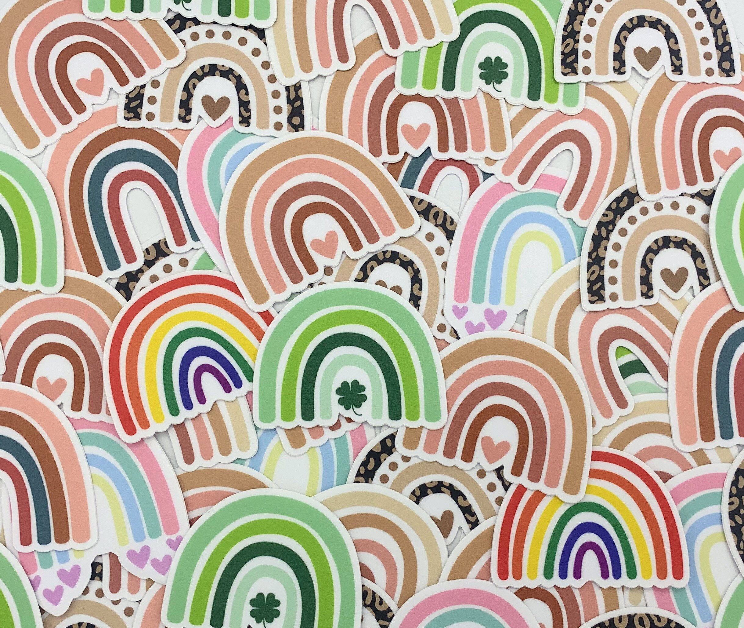 Boho Rainbow Sticker | Hand Drawn Boho Rainbow Sticker for Laptop ...