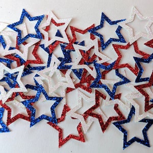 Fourth of July Confetti - Set of 60 | Red White and Blue Stars ...