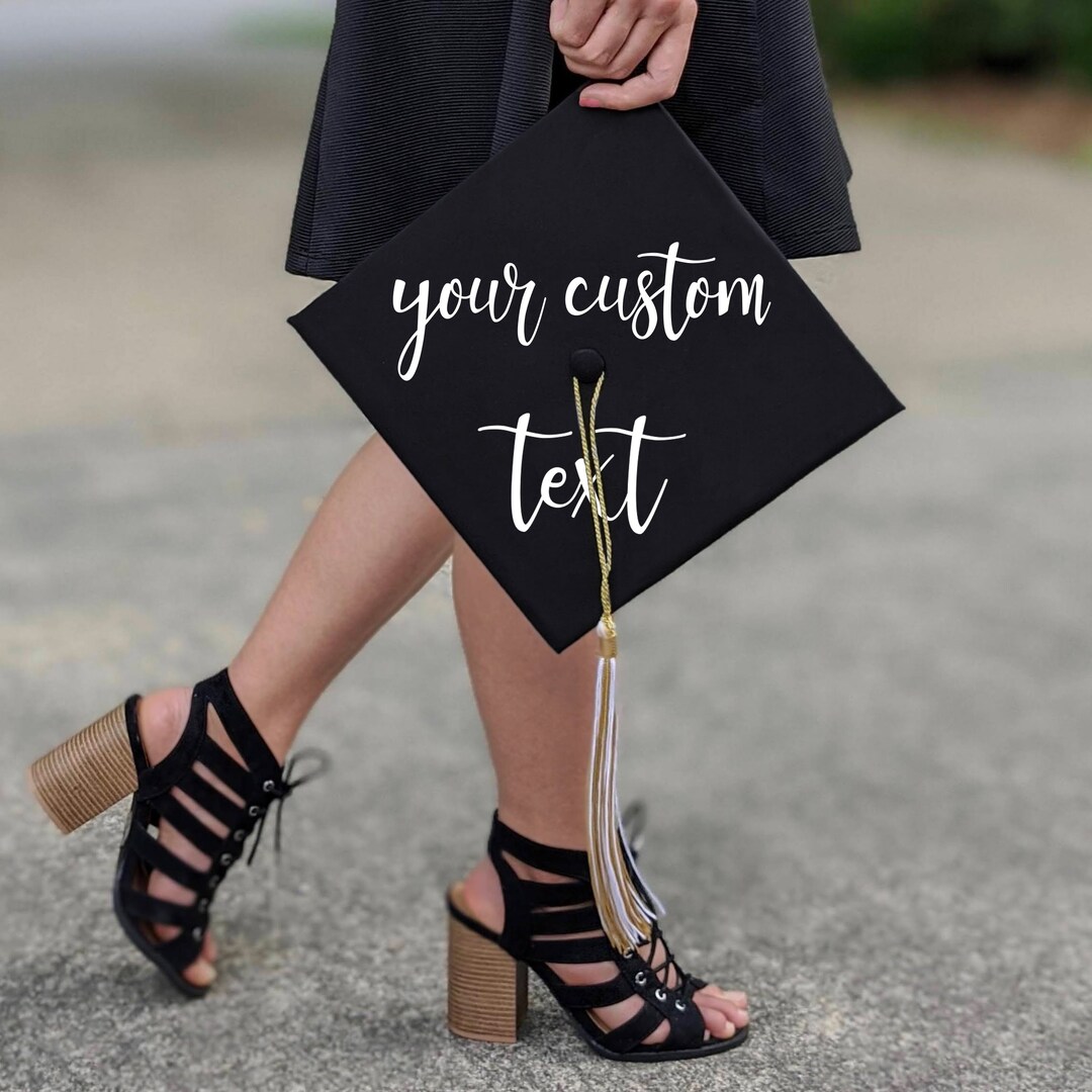 Custom Grad Cap Lettering Vinyl Decal Sticker or Cardstock Paper Text ...
