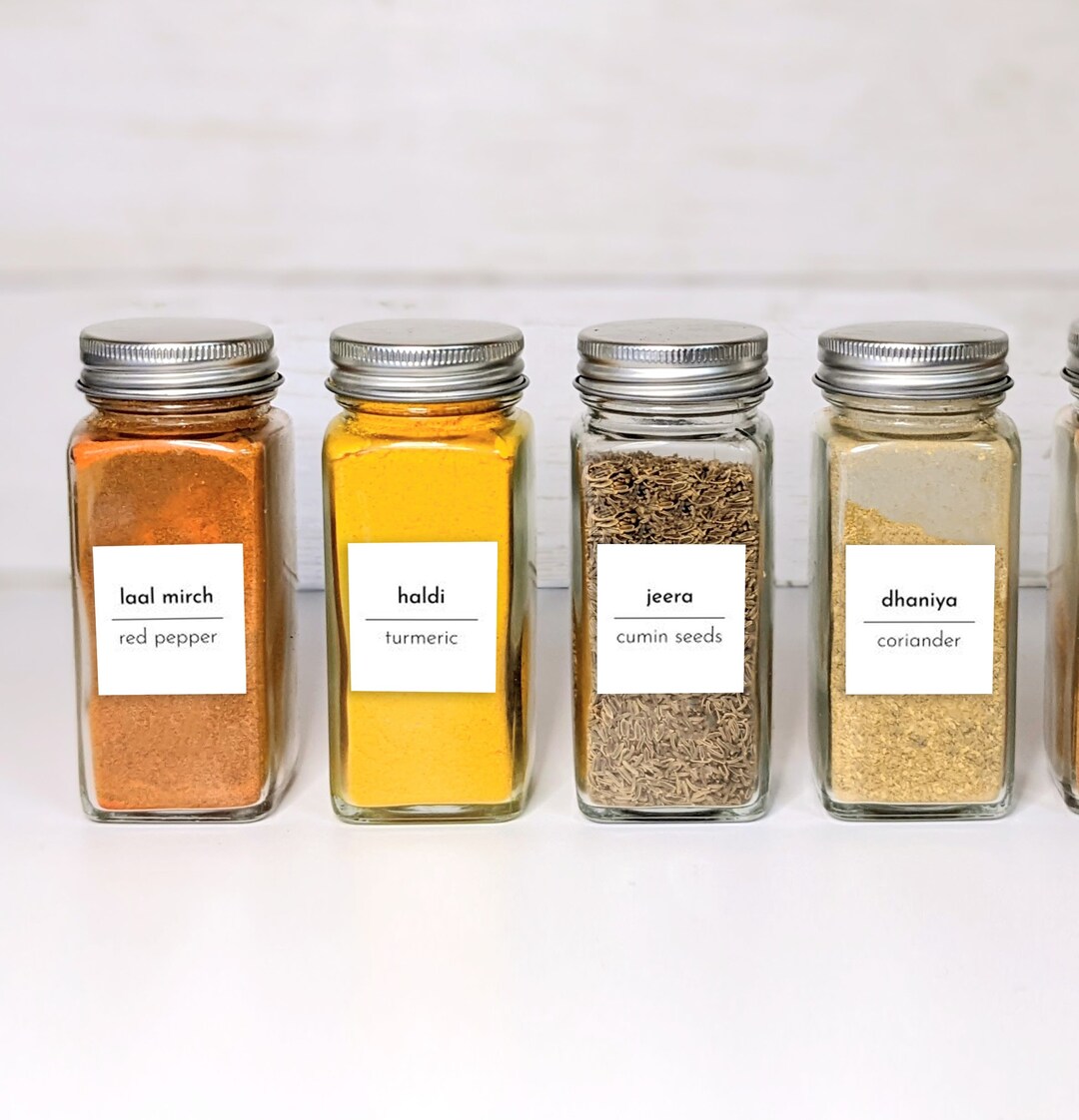 Minimalist Spice Labels | Spice Label Stickers | English, Hindi, Modern ...