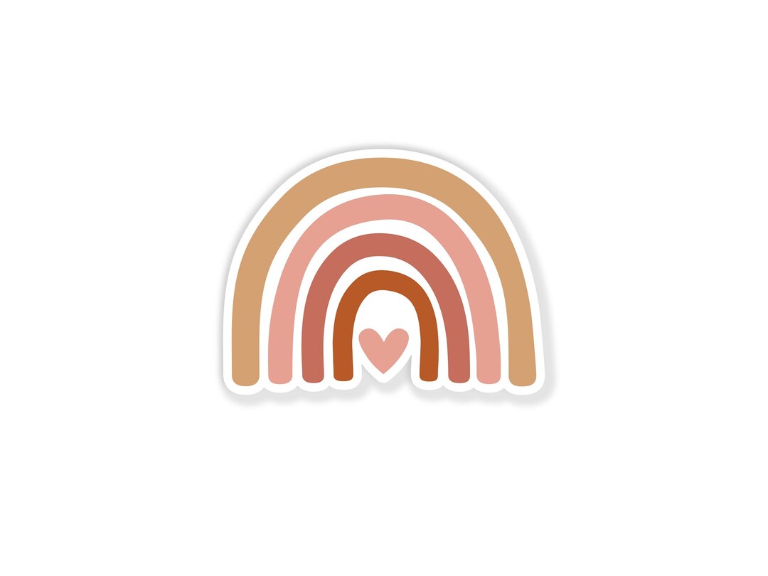 Boho Rainbow Sticker | Hand Drawn Boho Rainbow Sticker for Laptop ...