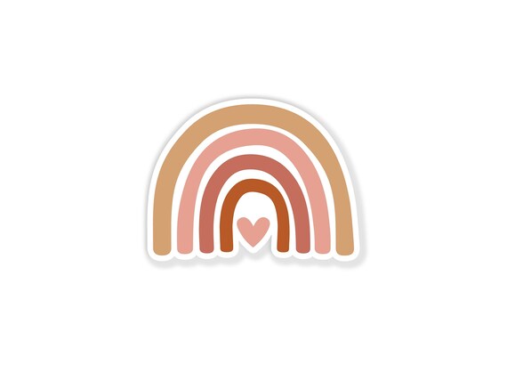 Boho Rainbow Sticker Hand Drawn Boho Rainbow Sticker for - Etsy