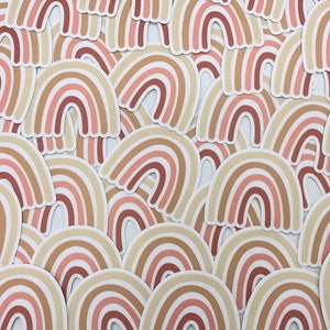 Boho Rainbow Sticker Hand Drawn Boho Rainbow Sticker for Laptop, Water ...