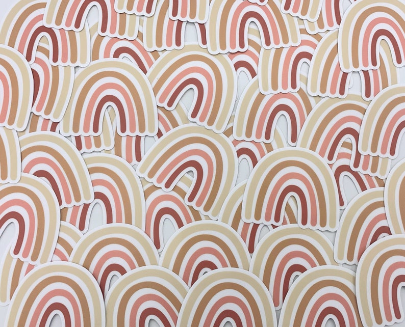 Boho Rainbow Sticker Hand Drawn Boho Rainbow Sticker for - Etsy