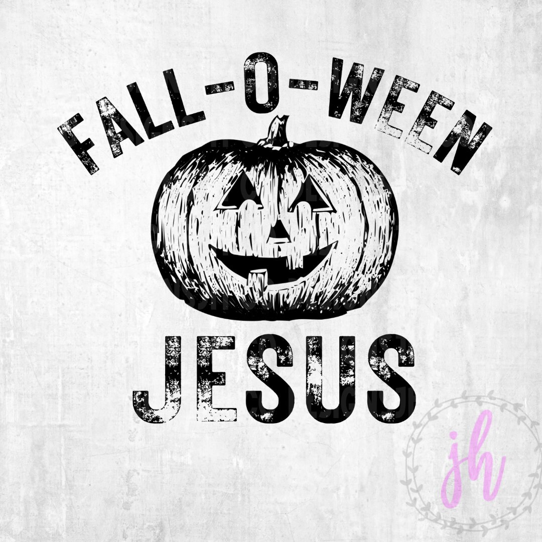 Falloween Jesus Pumpkin Digital Design PNG, Christian Fall, Halloween ...
