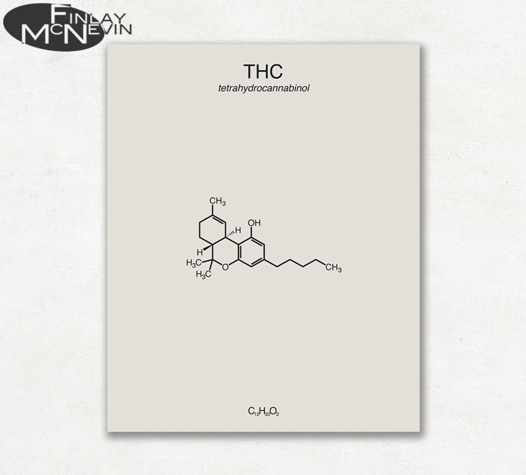 THC, Minimalist Fine Art Print, Educational Science Poster - Etsy