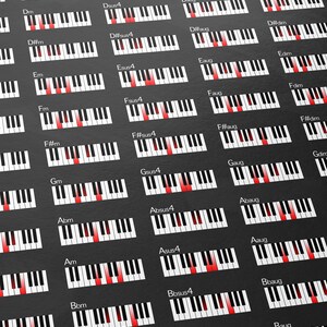 Piano Chord Chart Print - All Keys & Variations, Unframed Giclee Art ...