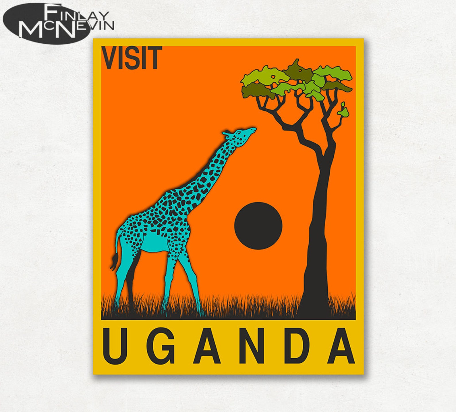 UGANDA AFRICAN Travel Poster Retro Pop Art - Etsy