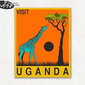 UGANDA, AFRICAN Travel Poster, Retro Pop Art - Etsy