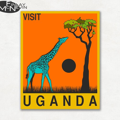 UGANDA AFRICAN Travel Poster Retro Pop Art - Etsy