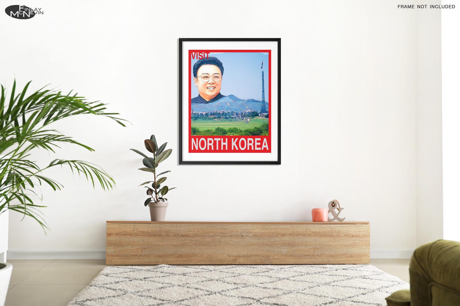 Visit North Korea, Juche Art , Unframed Giclee Print, Vintage Travel ...