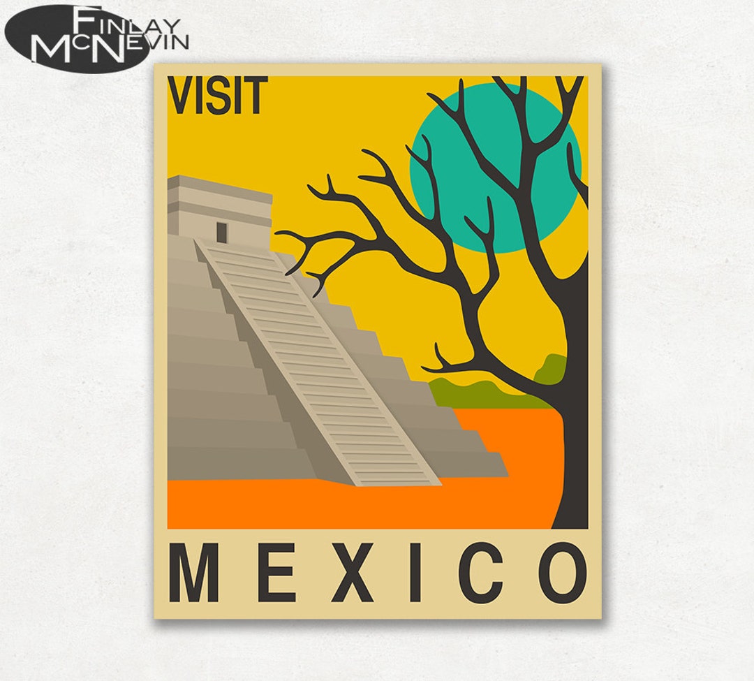 MEXICO, SOUTH AMERICAN Travel Poster, Retro Pop Art - Etsy