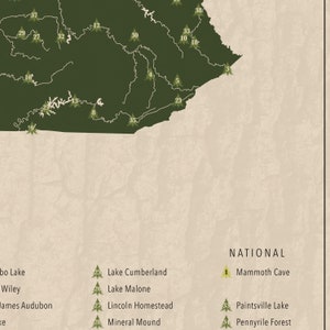 KENTUCKY PARKS, National and State Park Map, Fine Art Photographic ...