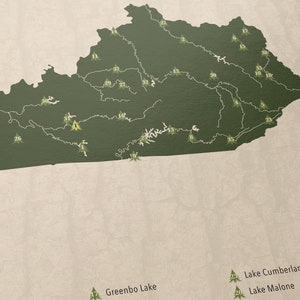 KENTUCKY PARKS, National and State Park Map, Fine Art Photographic ...