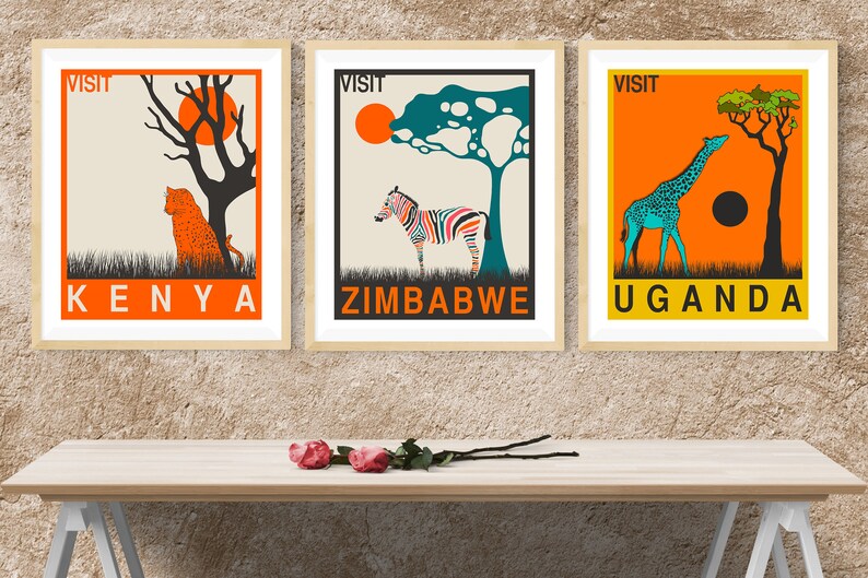 ZIMBABWE AFRICAN Travel Poster Retro Pop Art - Etsy