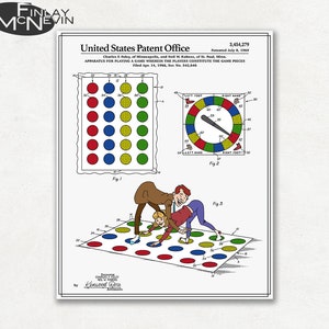 TWISTER Patent Fine Art Print Poster Colour Blueprint or - Etsy