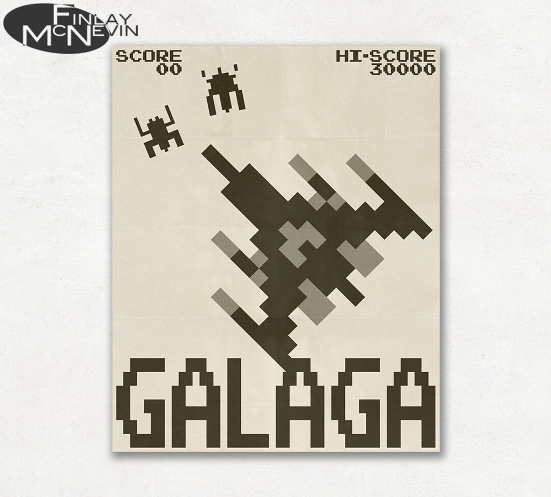 GALAGA Poster, Minimalist Photographic Print, Vintage Fine Art Print - Etsy