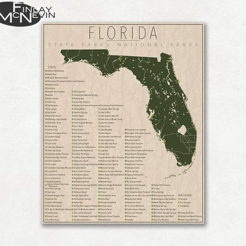 Florida State Parks Map Print - Etsy