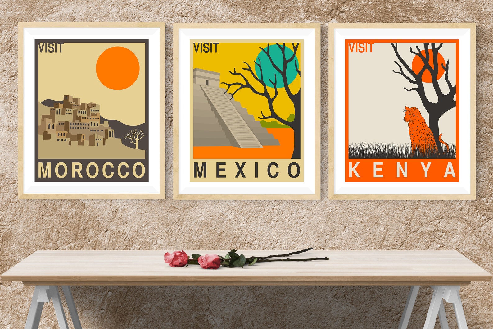 MEXICO SOUTH AMERICAN Travel Poster Retro Pop Art - Etsy