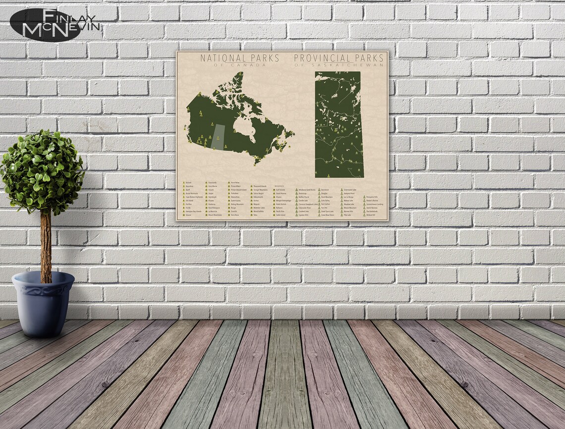 NATIONAL and PROVINCIAL PARK Map of Saskatchewan and Canada - Etsy Canada