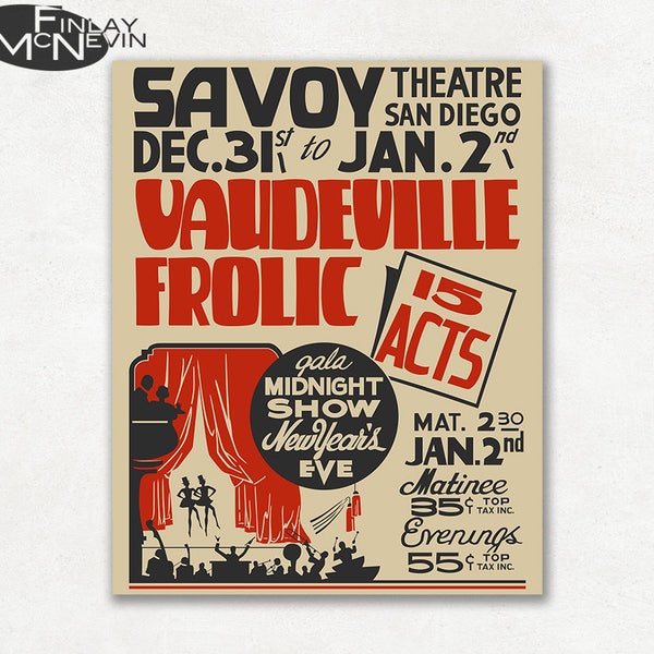 Vaudeville Poster - Etsy