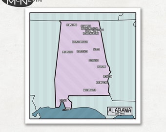 Alabama State Parks Map - Etsy