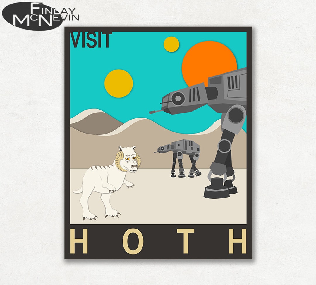 VISIT HOTH, Star Wars Travel Poster, Retro Pop Art Blue Version - Etsy