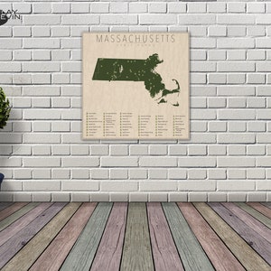 MASSACHUSETTS PARKS State Park Map Fine Art Photographic | Etsy
