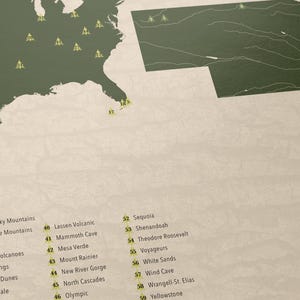 Nebraska State Parks & U.S. National Parks Map, Giclée Print, Vintage ...