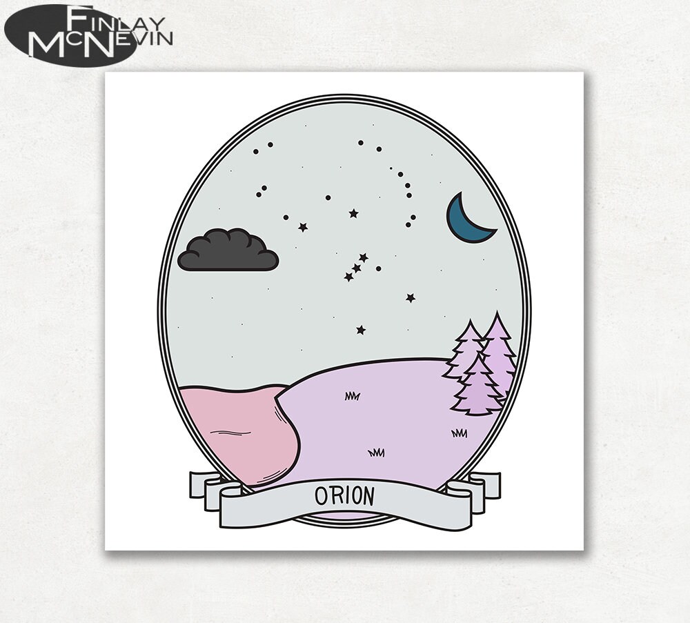 ORION CONSTELLATION Astronomy Cartoon Art Photographic Print | Etsy