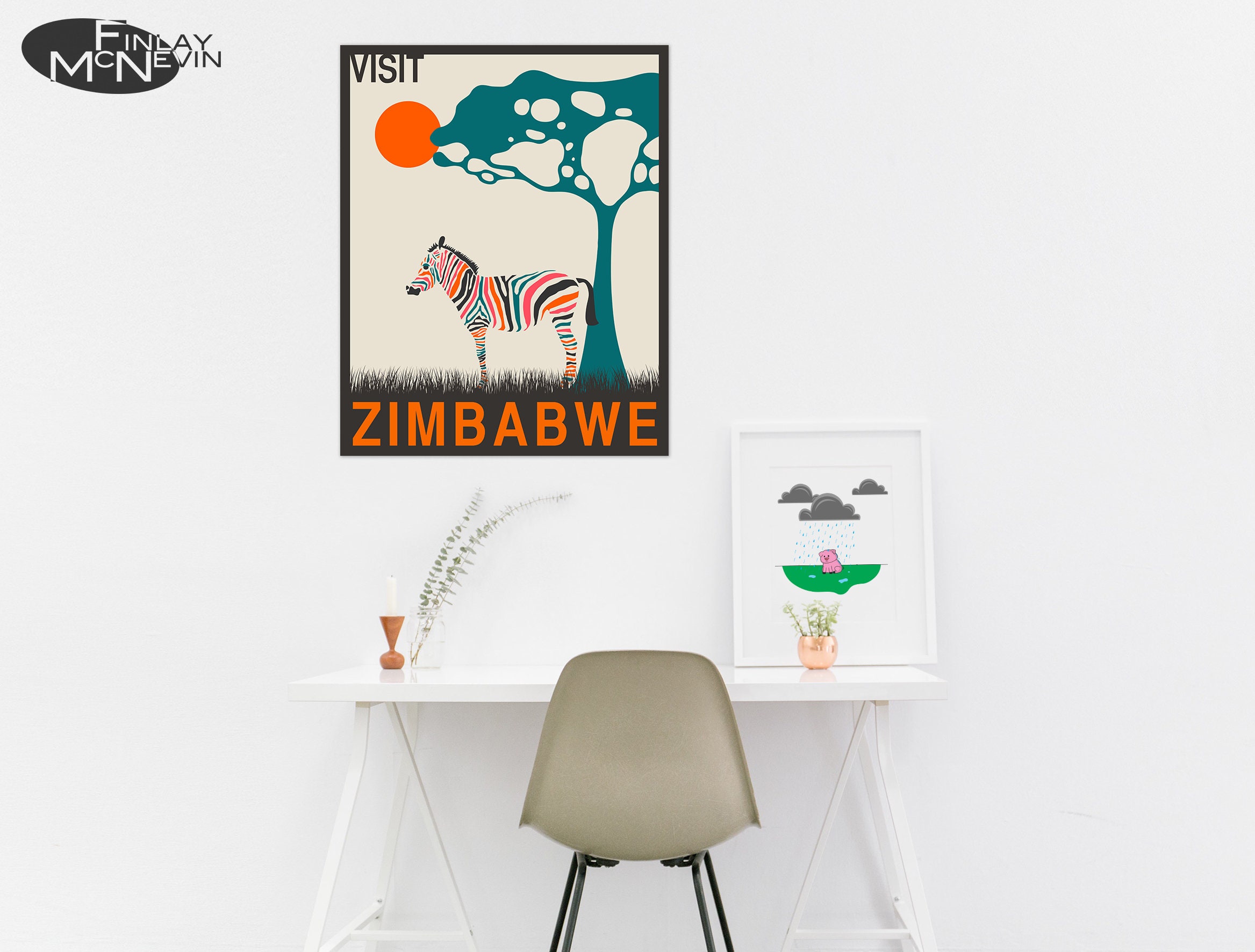 ZIMBABWE AFRICAN Travel Poster Retro Pop Art - Etsy