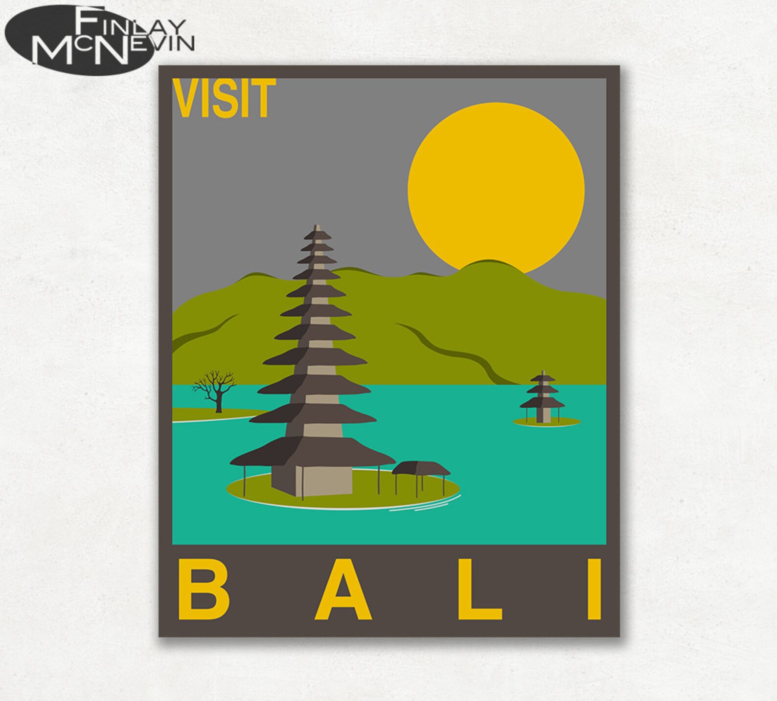 BALI INDONESIA Travel Poster Retro Pop Art - Etsy