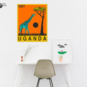 UGANDA, AFRICAN Travel Poster, Retro Pop Art - Etsy