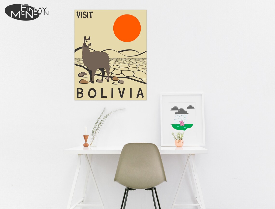 BOLIVIA SOUTH AMERICAN Travel Poster Retro Pop Art - Etsy