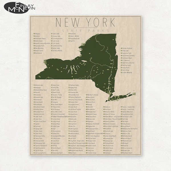 Map of New York State Parks - Etsy