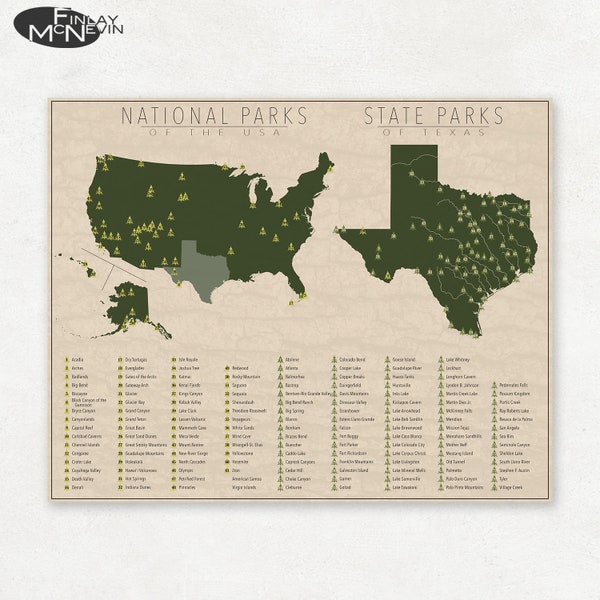 Texas Park Poster - Etsy