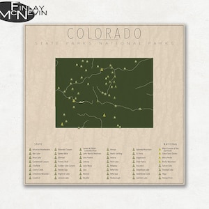 COLORADO PARKS, National and State Park Map, Fine Art Photographic ...