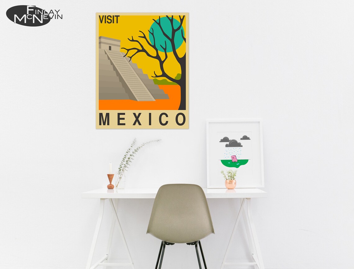 MEXICO SOUTH AMERICAN Travel Poster Retro Pop Art - Etsy